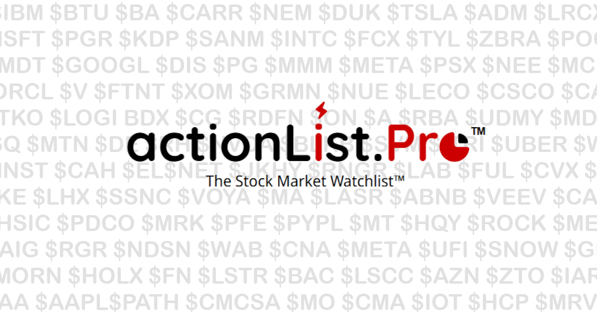 actionList.Pro | The Stock Market Watchlist